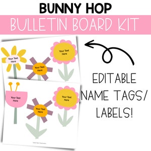BUNNY HOP Easter Bulletin Board Kit, Spring Bulletin Board Kit ...
