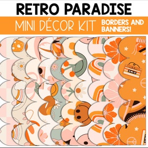 Retro Paradise Summer Mini Decor Kit, Retro Classroom Decor, Groovy ...