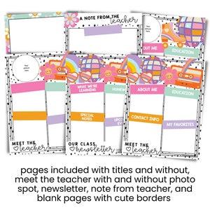 Retro Groovy Meet the Teacher Templates, Editable Meet the Teacher ...