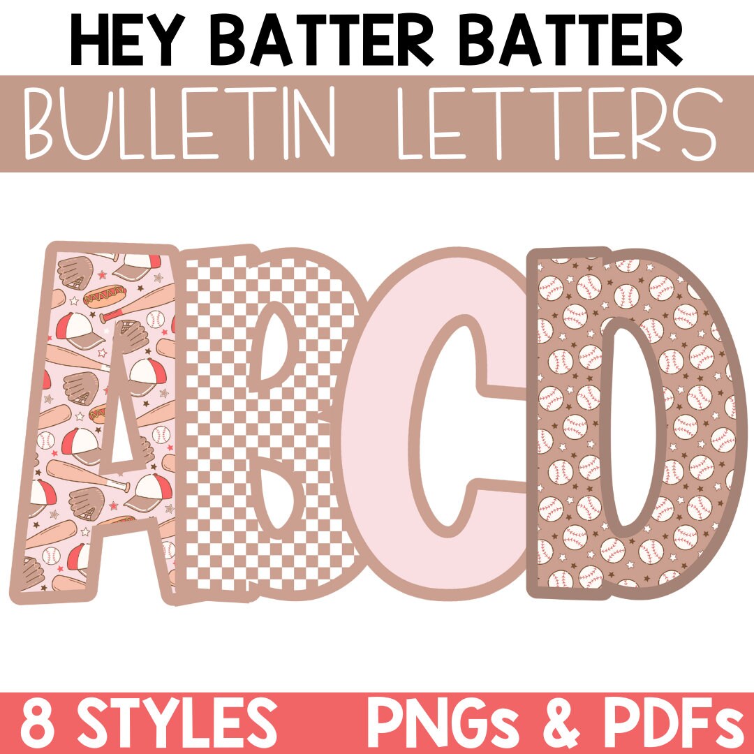 Baseball Bulletin Board Letters, Sports, Printable Bulletin Board ...