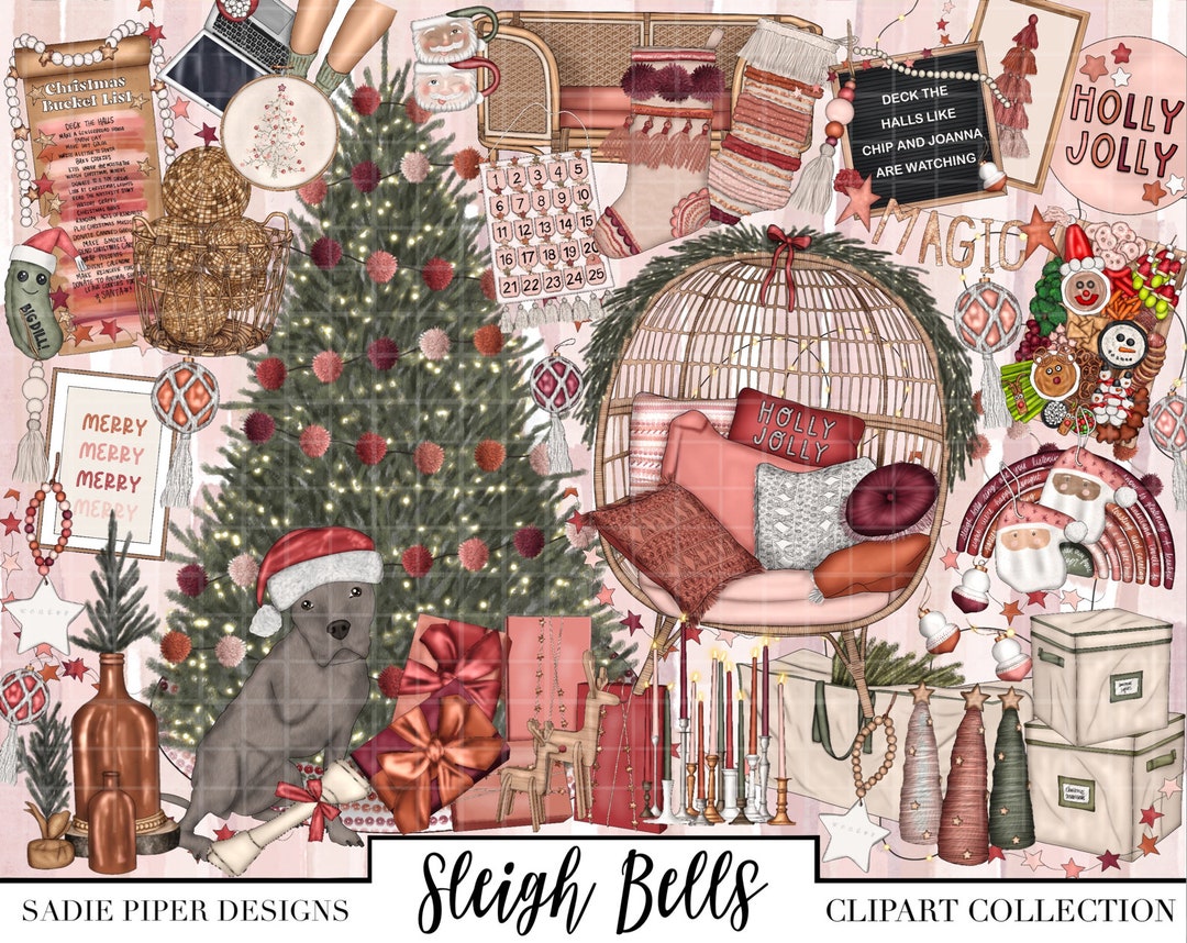 SLEIGH BELLS Clipart Christmas Clipart Xmas Clipart Holiday Clipart ...