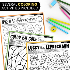 St. Patrick's Math Worksheets for 3rd Grade, NO PREP 3rd Grade March ...