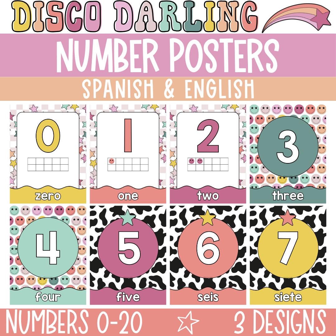 Retro Number Posters, Number Posters With Ten Frames, Ten Frame Number ...