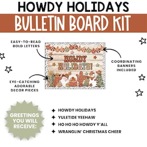 Christmas Bulletin Board Decor, Western Christmas Bulletin Board ...