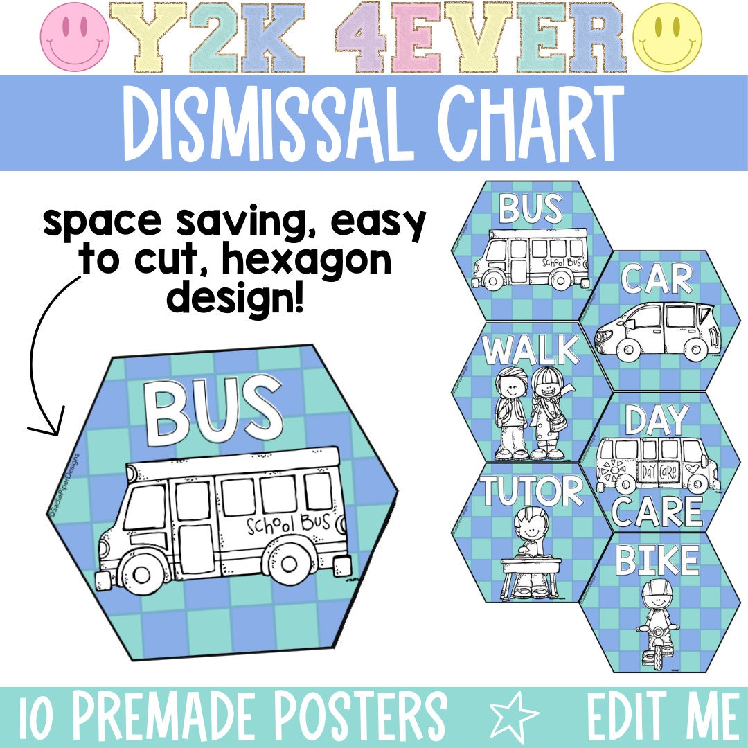 Retro Dismissal Chart for Classroom, How We Go Home Display Chart ...