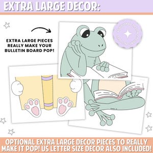 Frog Reading Bulletin Board Pastel Spring Classroom Decor Vintage ...