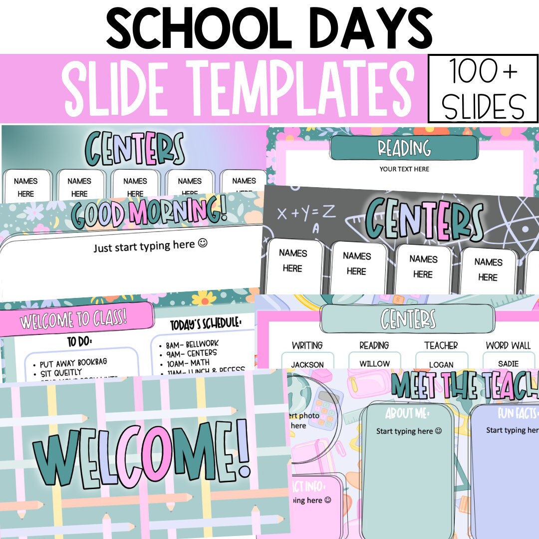 Back to School Slide Templates, End of Year Slides, Classroom Decor ...