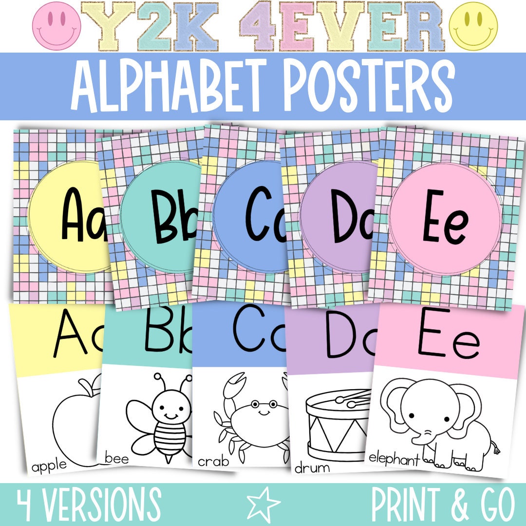 Retro Remix Alphabet Posters, Printable Classroom Decor, Instant ...