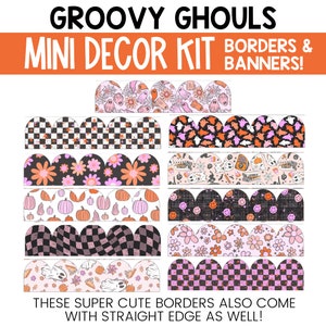 Groovy Halloween Bulletin Board Decor, Retro Halloween Bulletin Board ...