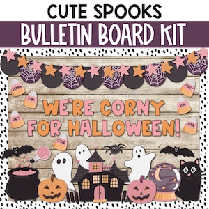 Halloween Bulletin Board Decor, Pink Halloween Bulletin Board ...