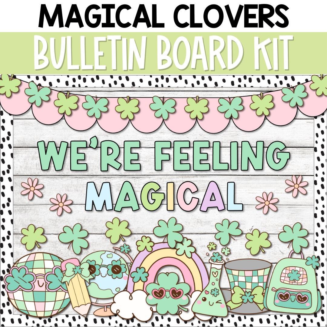 Pastel St. Patrick's Day Bulletin Board Trendy Checkered Classroom ...