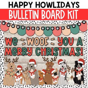 Christmas Dog Bulletin Board, December Bulletin Board, Reindeer ...