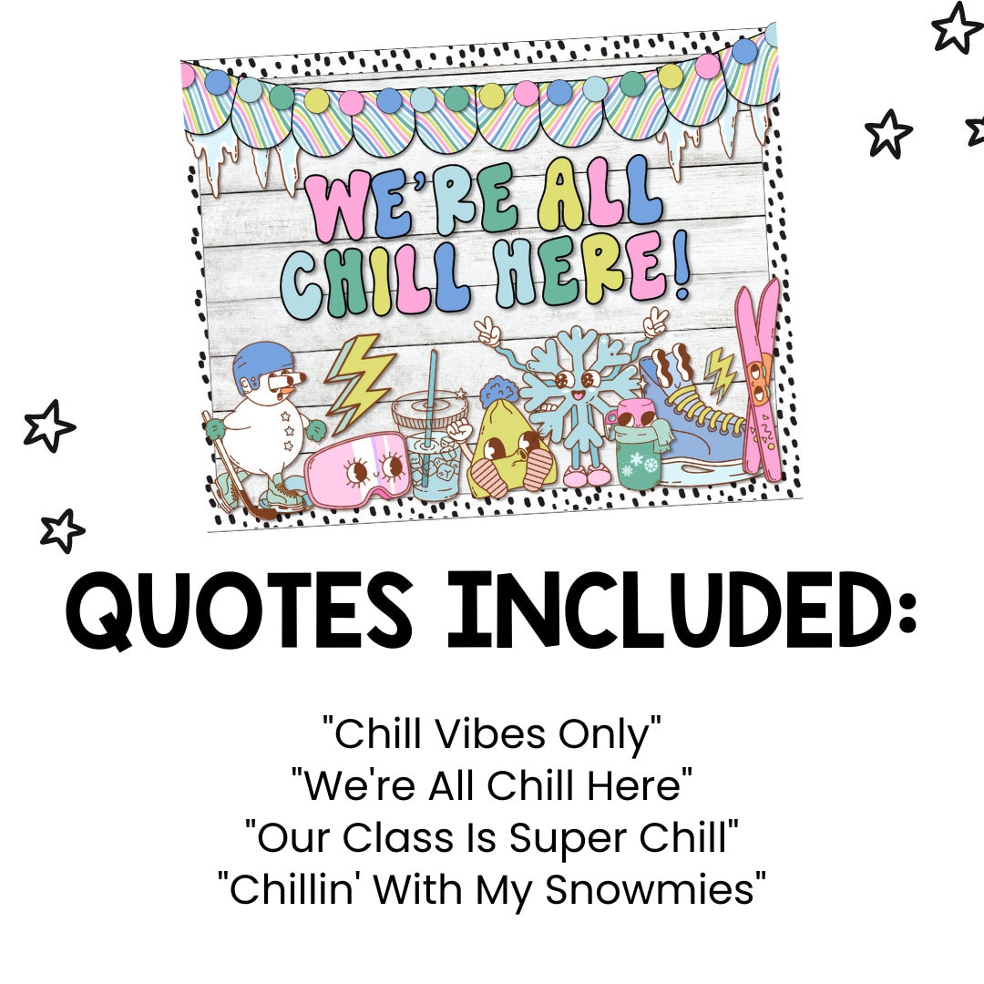 Retro Groovy Winter Bulletin Board Decor, Retro Christmas Bulletin ...