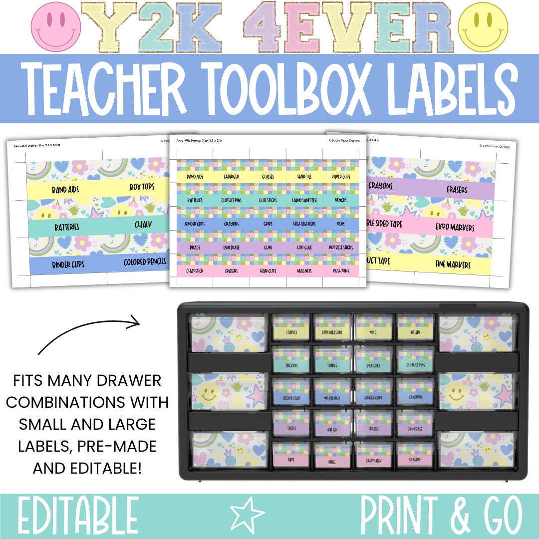 Editable Retro Groovy Teacher Toolbox Labels, Trendy Retro Classroom ...