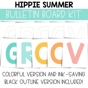 Groovy Retro Summer Bulletin Board Kit, End of Year Bulletin Board Kit ...