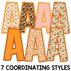 Groovy Retro Fall Bulletin Board Letters, Letter Clipart, Printable ...
