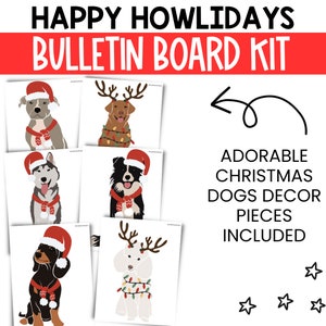 Christmas Dog Bulletin Board, December Bulletin Board, Reindeer ...