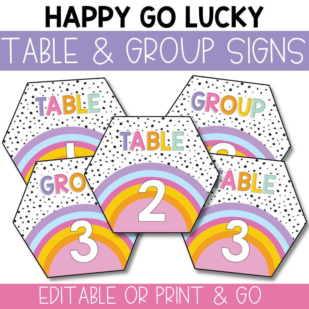Editable Group and Table Signs, Retro Classroom Management Tools ...