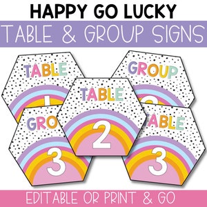 Editable Group and Table Signs, Retro Classroom Management Tools ...