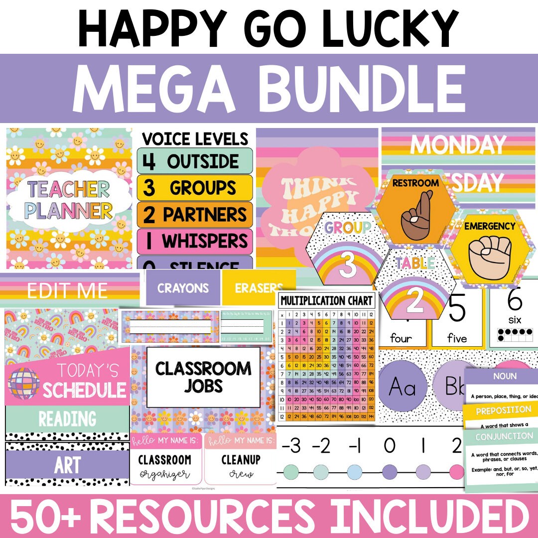 Retro Groovy Classroom Decor, Retro Classroom Management Tools, Groovy ...