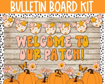 Groovy Halloween Bulletin Board Decor, Retro Halloween Bulletin Board ...