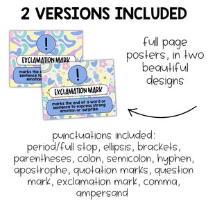 Punctuation Posters, English Posters, ELA Educational Posters, Language ...