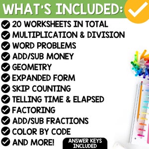 St. Patrick's Math Worksheets for 3rd Grade, NO PREP 3rd Grade March ...