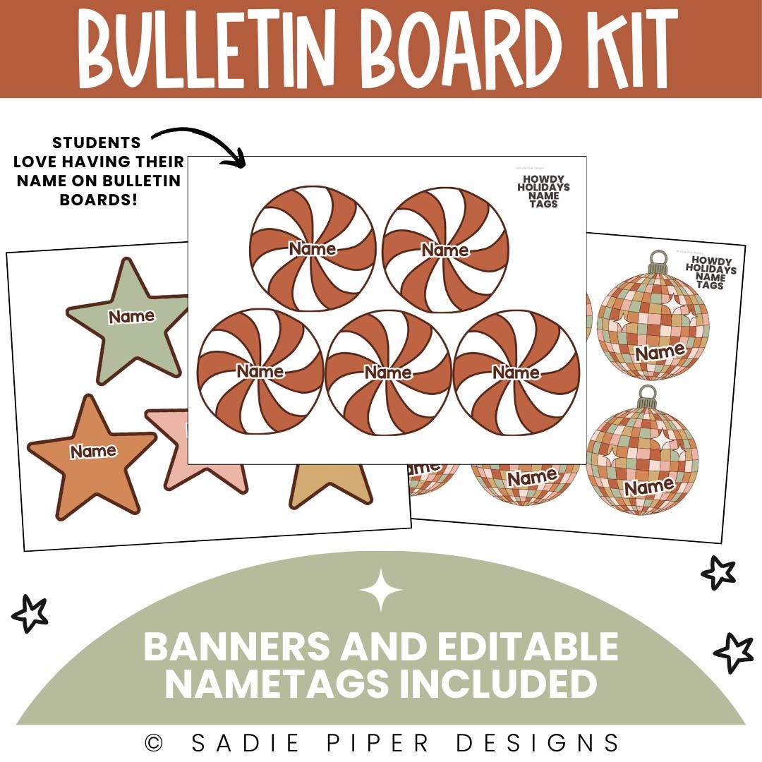 Christmas Bulletin Board Decor, Western Christmas Bulletin Board ...