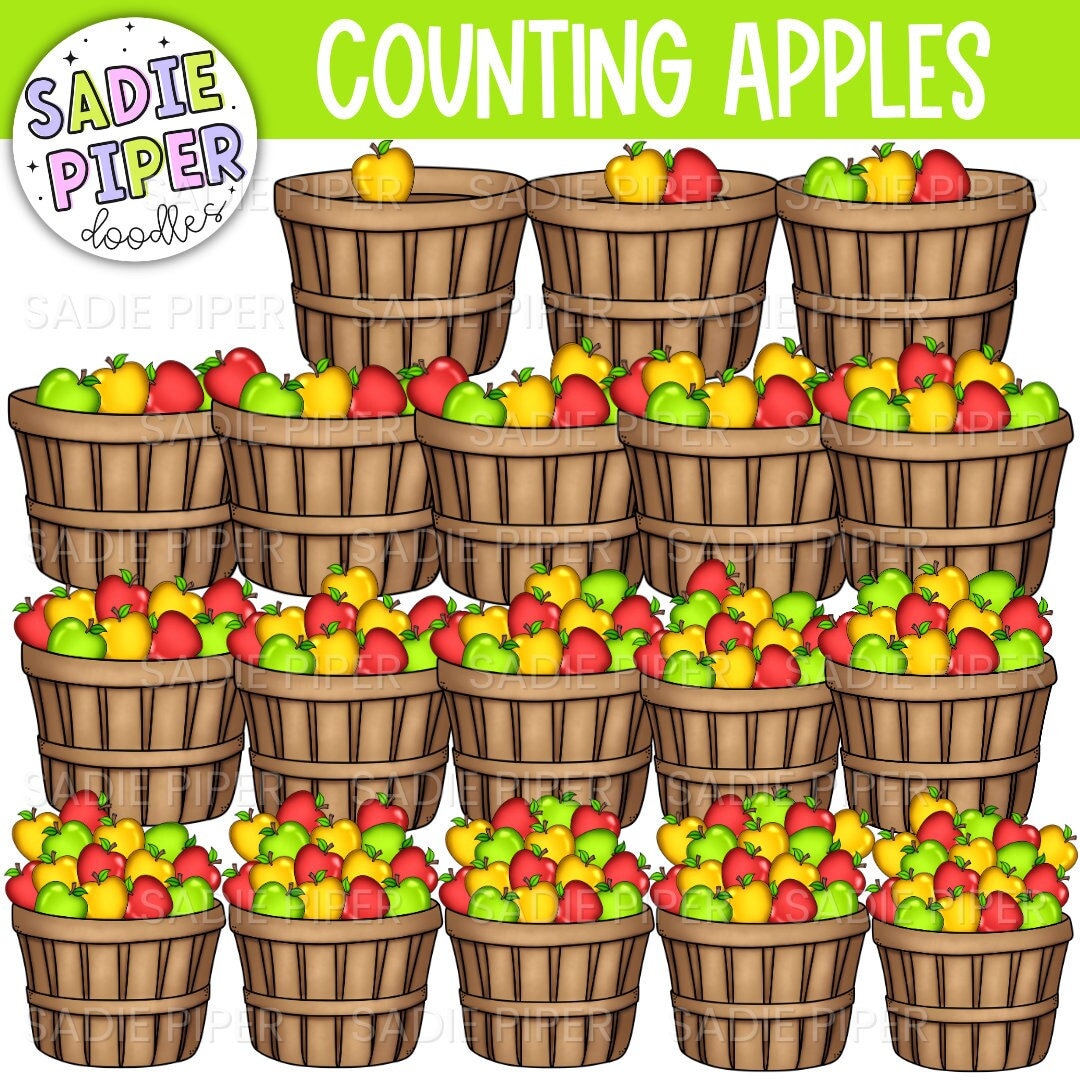 Counting Apples Clipart, Apple Clipart, Fall Clipart, Halloween Clipart ...