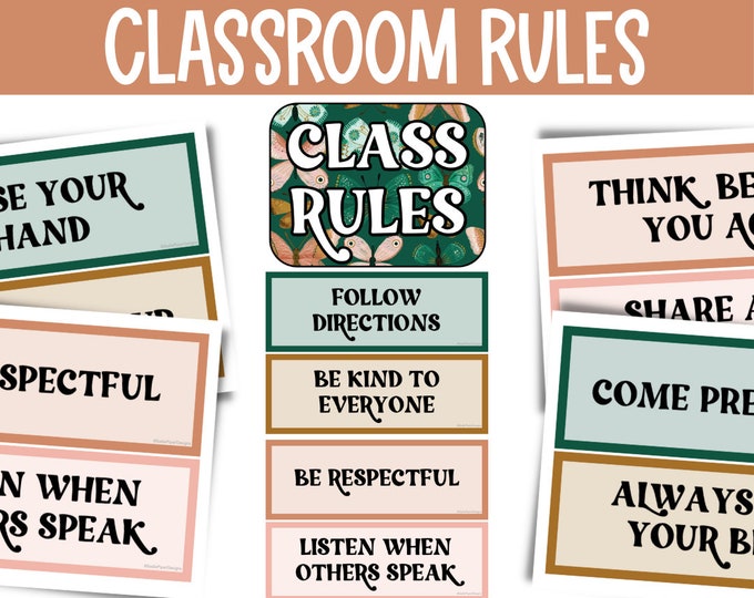 Boho Tropics Class Rules Posters - Etsy Canada