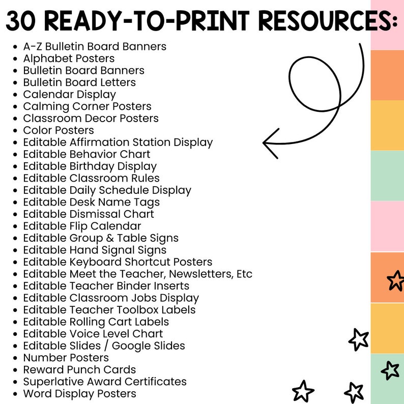 Retro Remix Classroom Decor Bundle, Groovy Classroom Decor, Bright ...