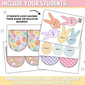 Groovy Retro Easter Bulletin Board Kit, Spring Bulletin Board Kit ...