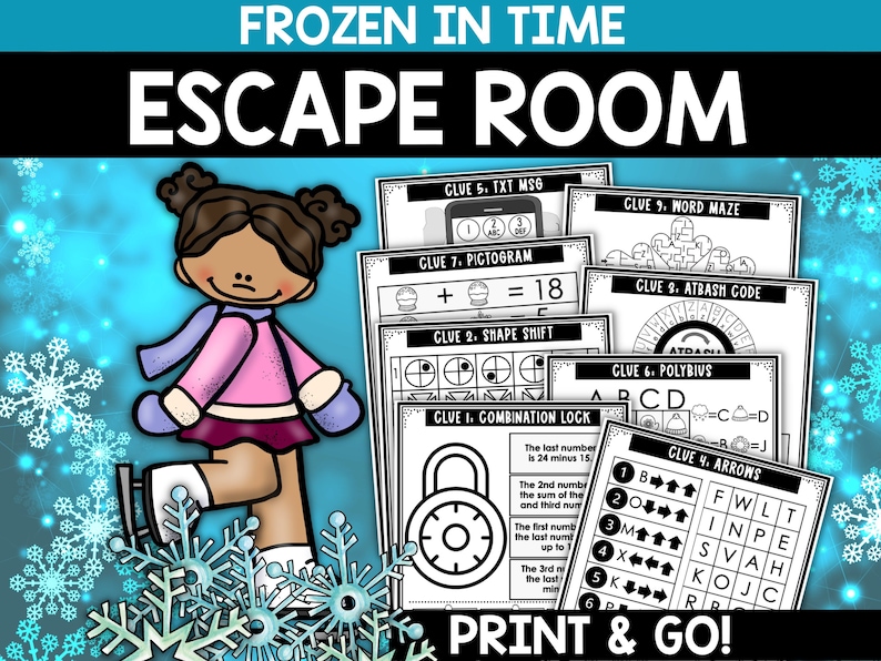Winter Escape Room for Kids, Printable Party Game, Birthday Escape Room ...