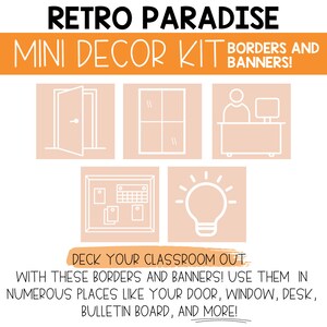 Retro Paradise Summer Mini Decor Kit, Retro Classroom Decor, Groovy ...