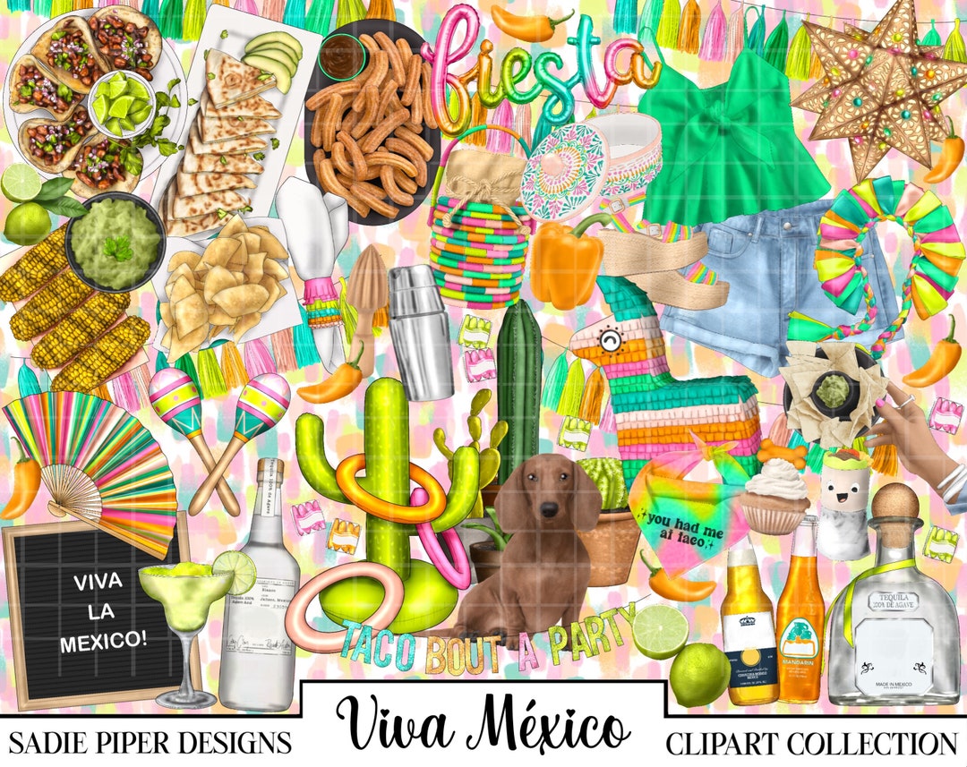 VIVA MEXICO BRIGHT Clipart, Fiesta Clipart, Cinco De Mayo Clipart ...