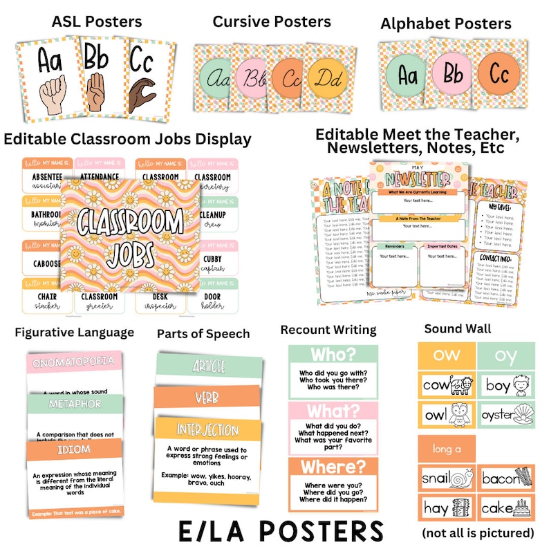 Retro Remix Classroom Decor MEGA Bundle, Groovy Classroom Decor, Bright ...