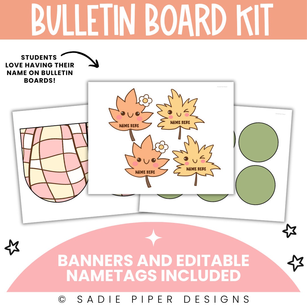 Groovy Fall Bulletin Board Decor, Retro Fall Bulletin Board, Fall ...