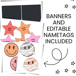 Groovy Halloween Bulletin Board Decor, Retro Halloween Bulletin Board ...