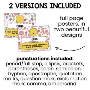 Punctuation Posters, English Posters, ELA Educational Posters, Language ...