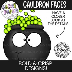 Cauldron Faces Clipart, Witch Clipart, Potion Clipart, Halloween ...
