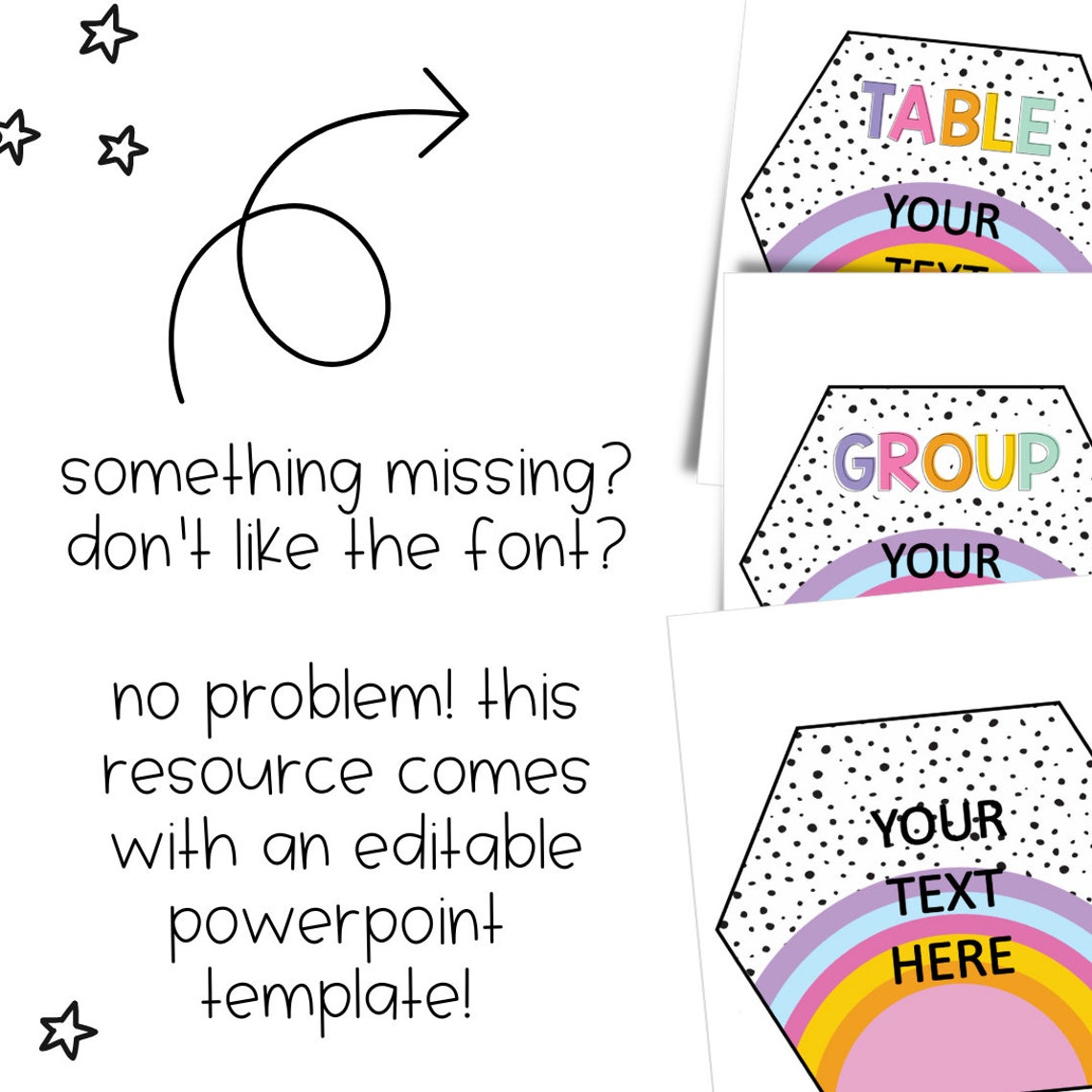 Editable Group and Table Signs, Retro Classroom Management Tools ...