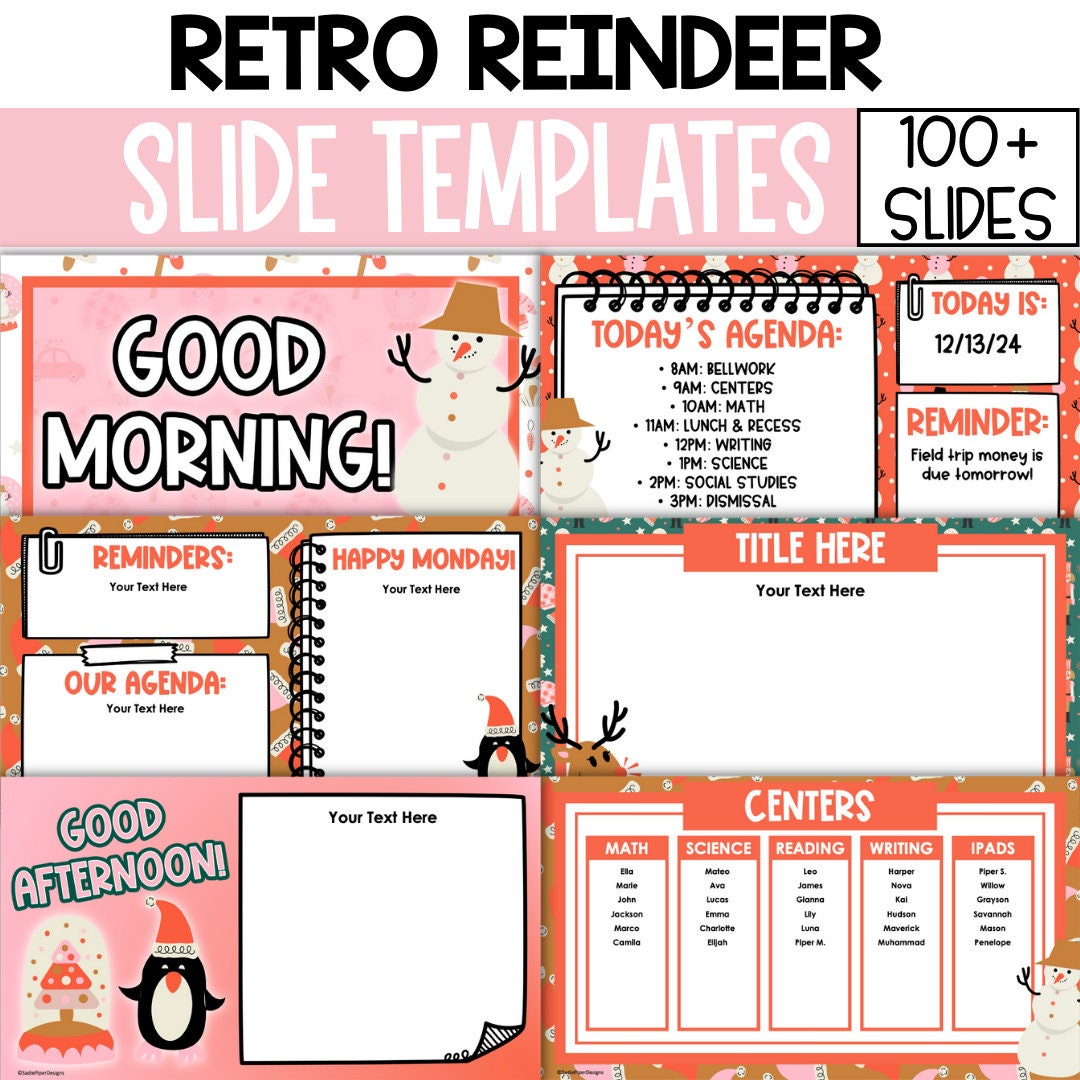 Boho Christmas Slide Templates for Classroom, Holiday Slides Templates ...