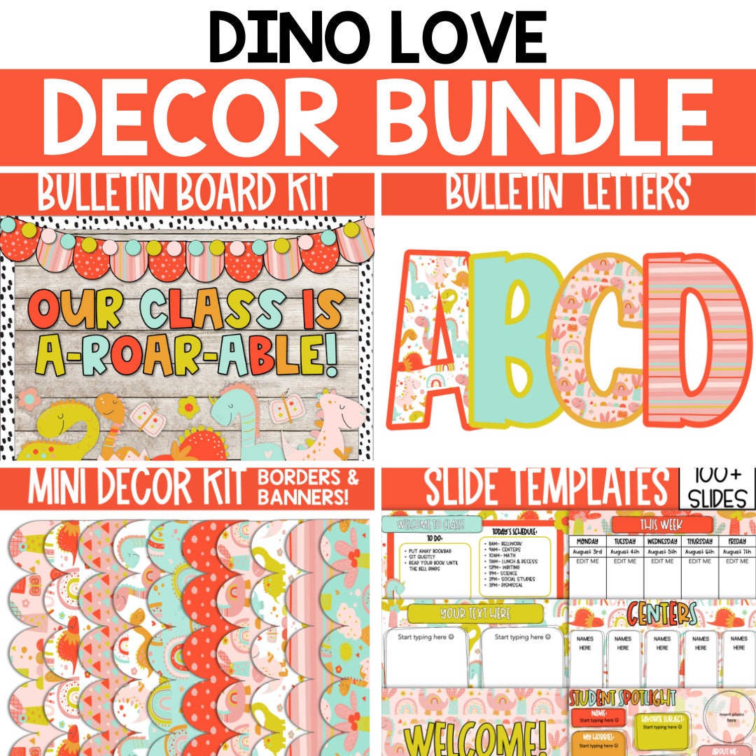 Valentines Bulletin Board Decor, Dinosaur Bulletin Board, Valentines ...