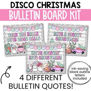 Groovy Christmas Bulletin Board Decor, Retro Christmas Bulletin Board ...