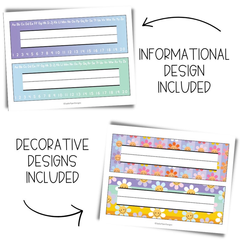 Editable Desk Name Tags for Students Retro Desk Name Plates - Etsy