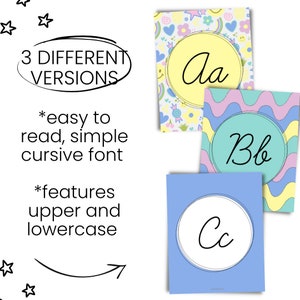 Cursive Alphabet Posters for the Classroom, Elementary School Alphabet ...