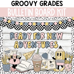 Retro Back to School Bulletin Board Decor, Rainbow Classroom Decor ...