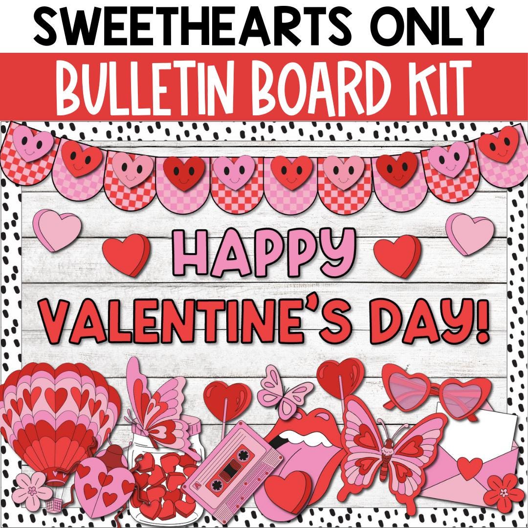 Retro Groovy Valentine's Bulletin Board Valentine's Day Classroom Decor ...