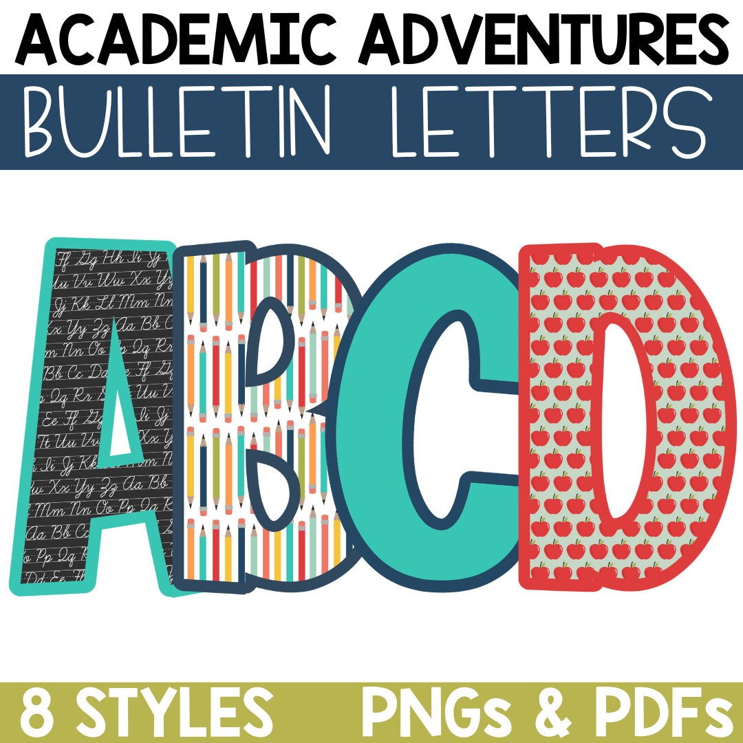 Back to School Bulletin Board Letters, Printable Bulletin Board Letters ...