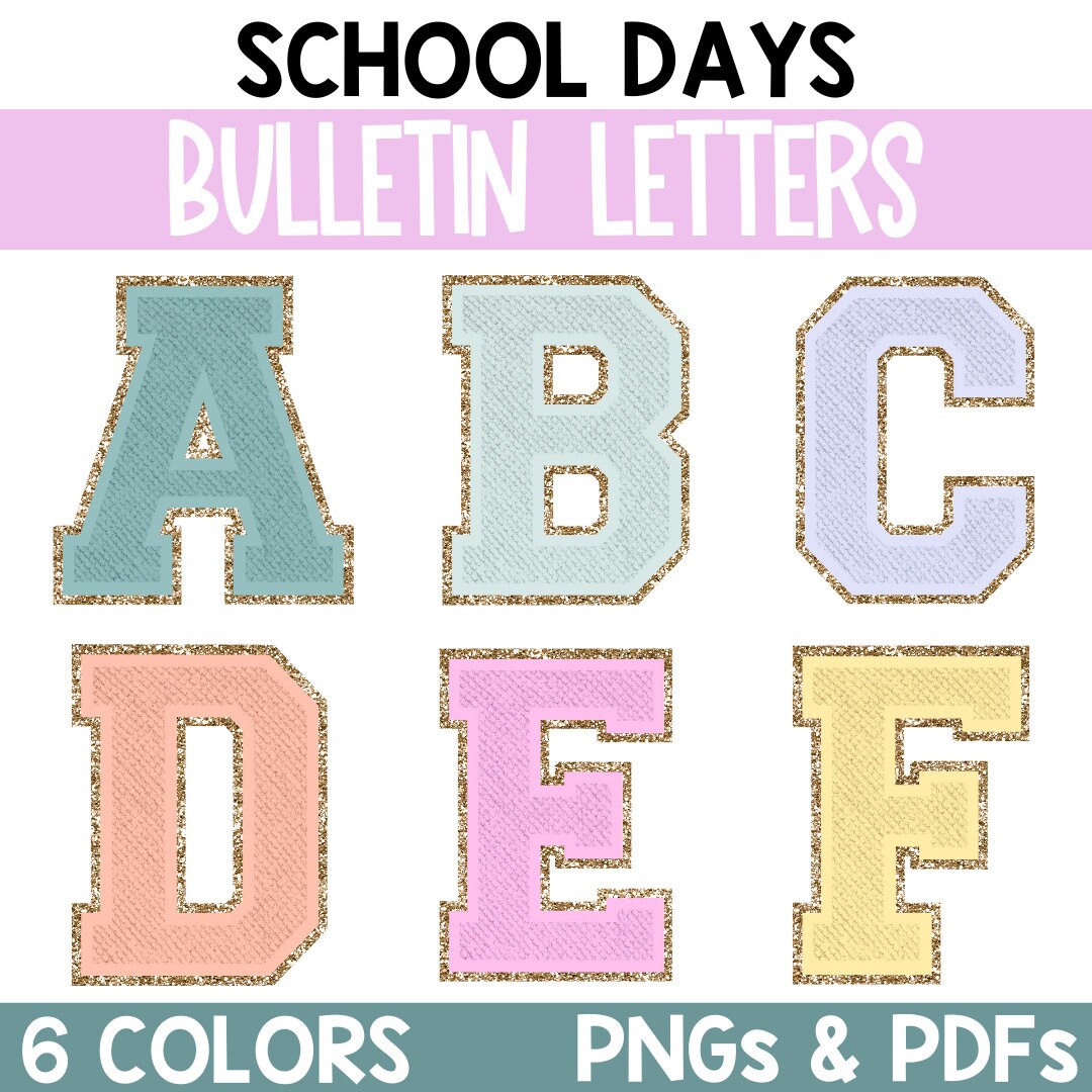 Varsity Bulletin Board Letters, Letter Clipart, Printable Bulletin ...